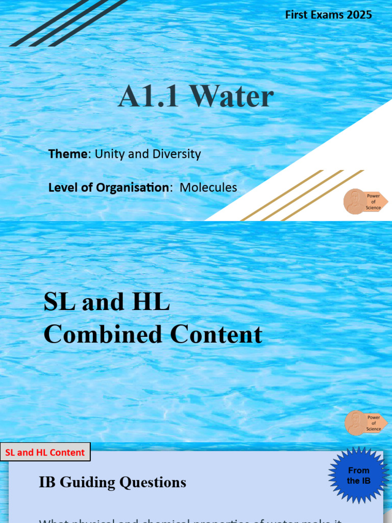 A1.1 Water | PDF | Water | Chemical Bond