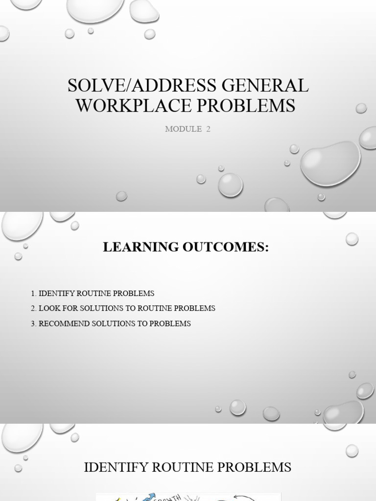 02.module Solveaddress General Workplace Problems | PDF | Employment ...