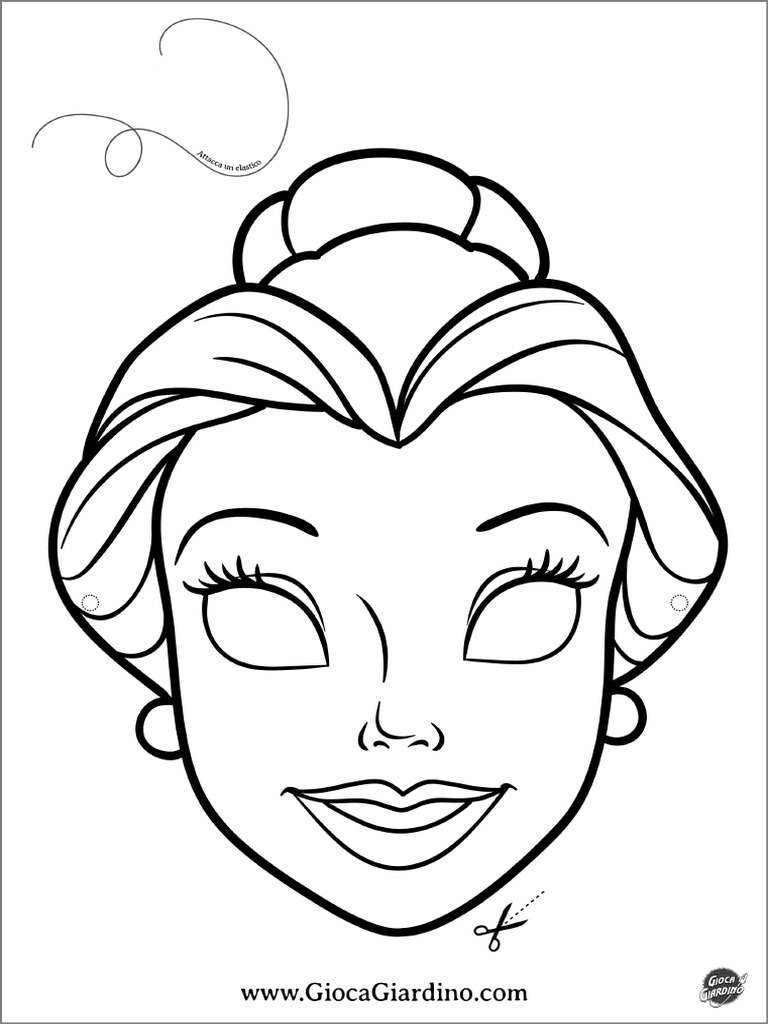 Belle Maschera Principessa Da Colorare | PDF