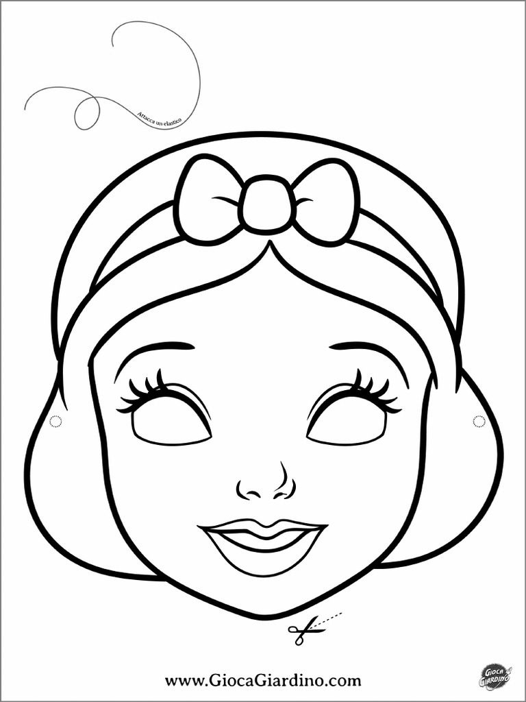 Biancaneve Maschera Principessa Da Colorare | PDF