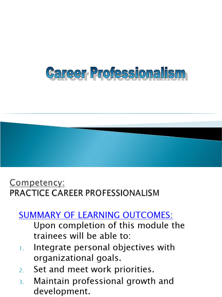 3 Practice Career Professionalism | PDF | Performance Appraisal | Goal