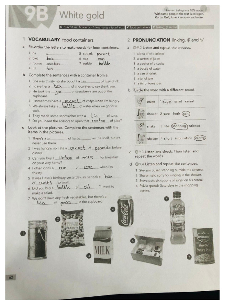 Workbook 9B - English File Students Book 4th Edition Level1 | PDF