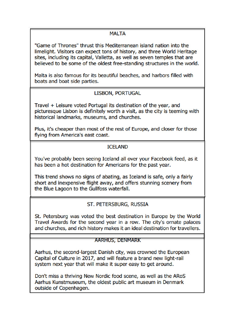 European Trips Reading | PDF