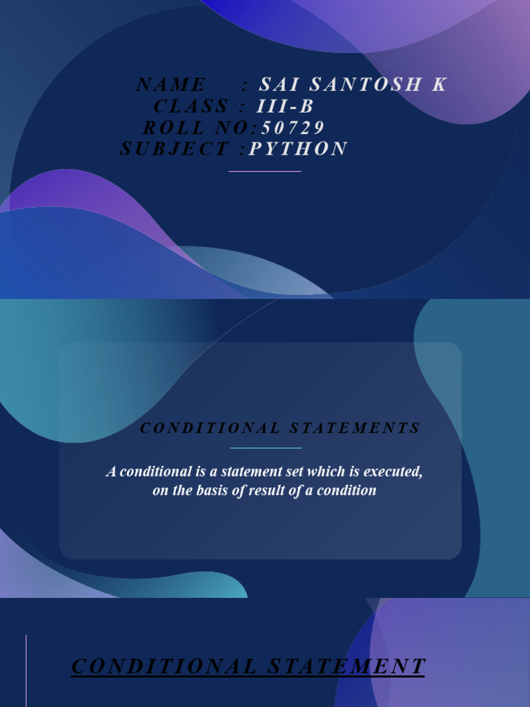 Python Conditional Basics | PDF