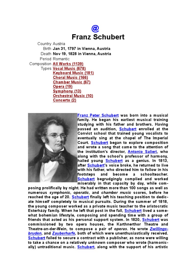Franz Schubert | PDF | Franz Schubert | Music