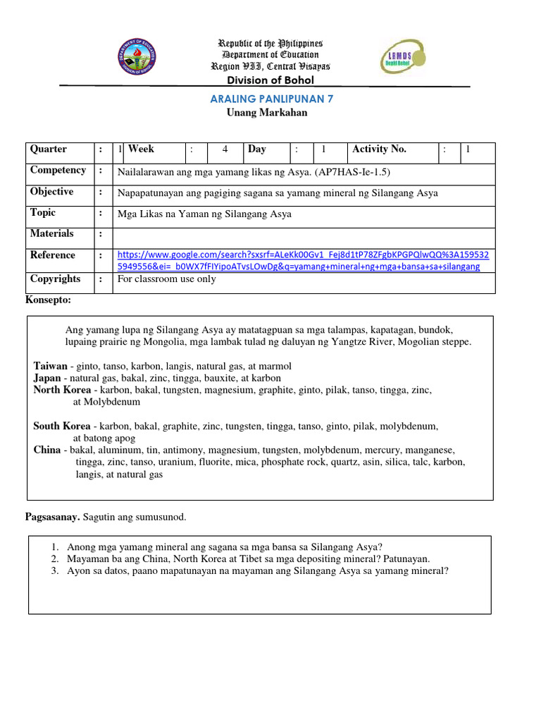 AP7 Q1 W4Day1-3 | PDF