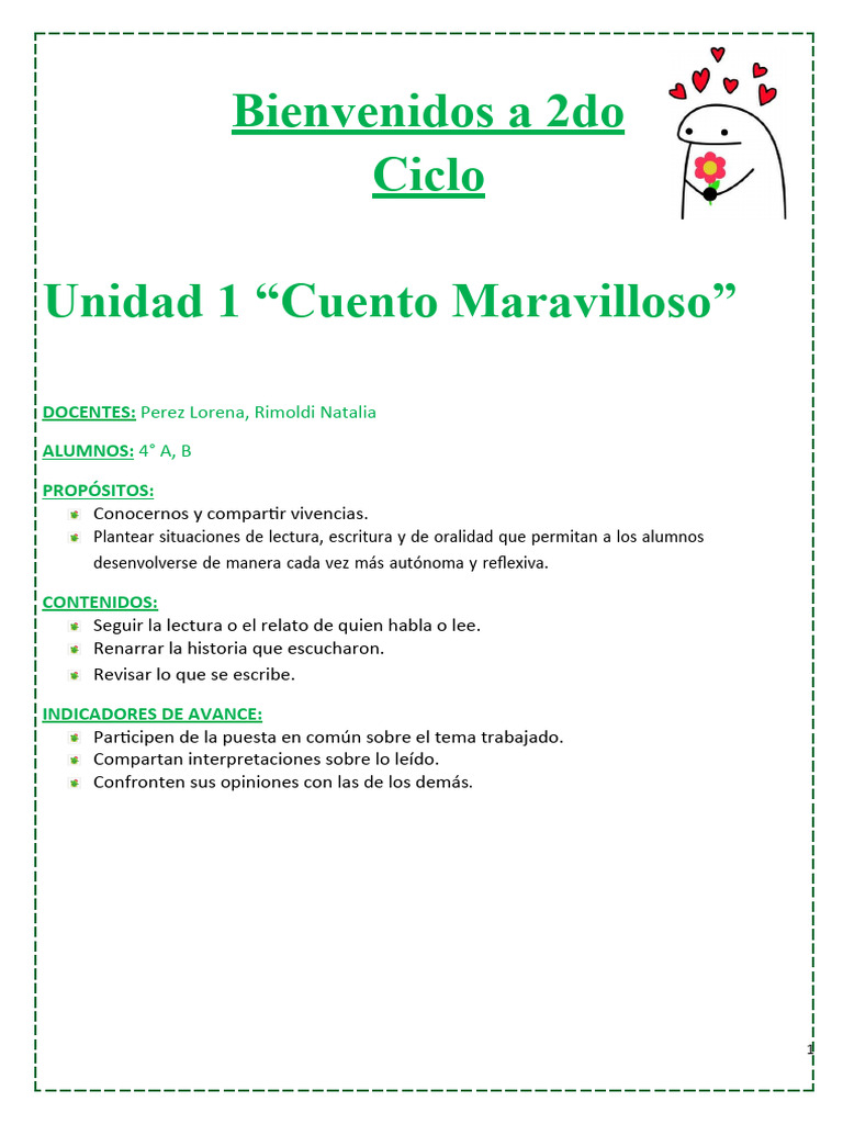 Unidad1.cuento Maravilloso.4 | PDF