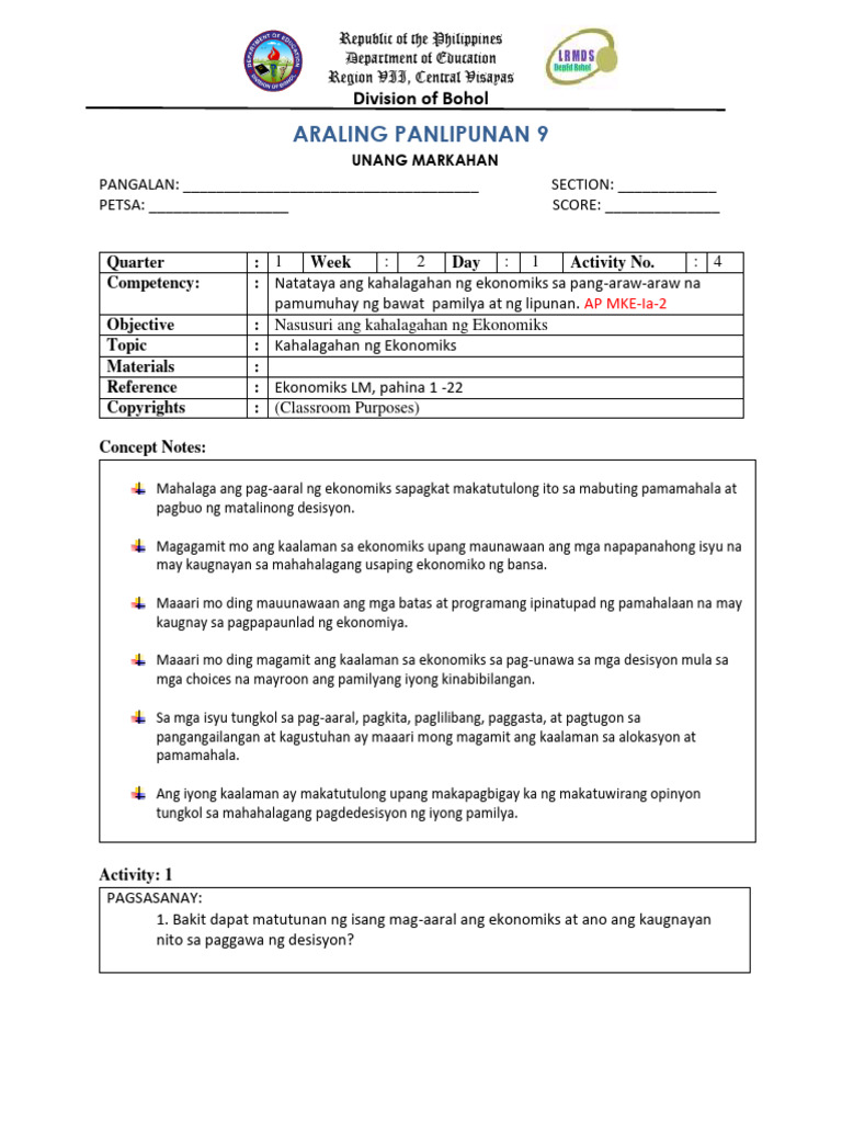 AP9 Q1 W2Day1-3 | PDF