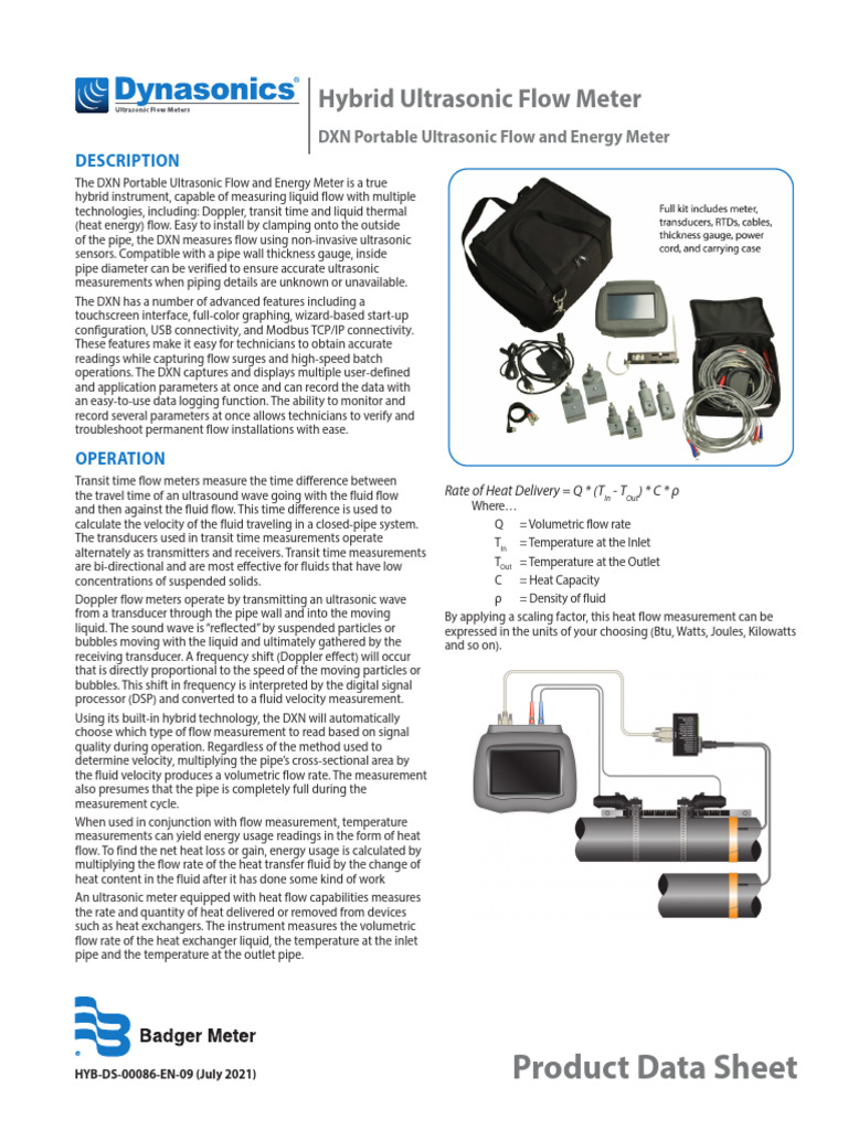 HYB-DS-00086-EN - Dynasonics DXN Portable Clamp-On Ultrasonic Flow ...