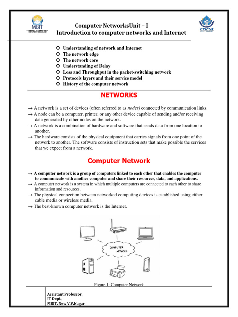Unit-1 Introduction To Computer Networks & Internet | PDF | Computer ...
