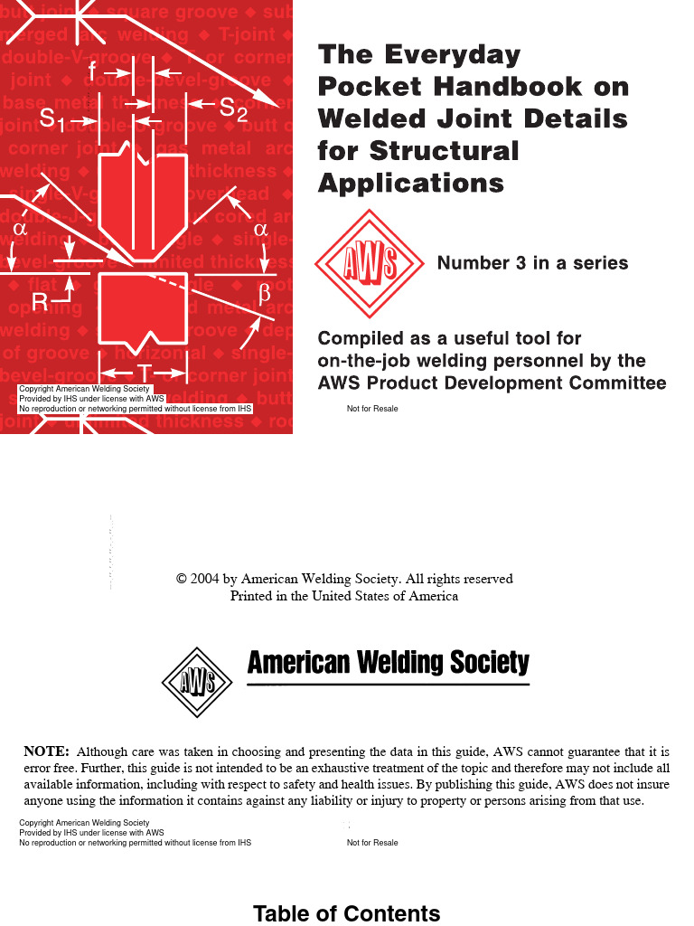 AWS PHB 3 The Everyday Pocket Handbook On Welded Joint Details For ...