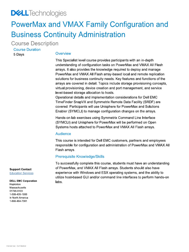 PowerMax and VMAX Family Configuration and Business Continuity ...