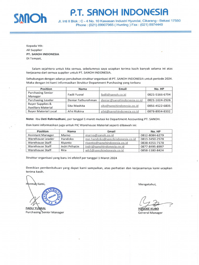 Perubahan Struktur Organisasi | PDF