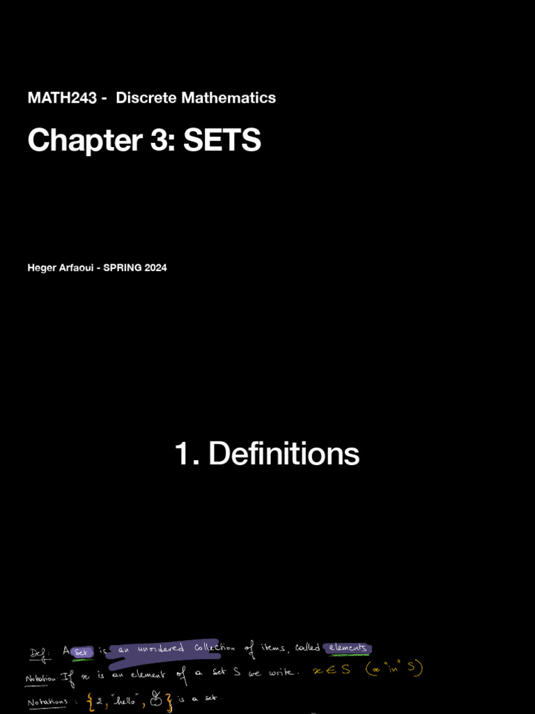 CH3 - Sets | PDF | Mathematical Objects | Logic