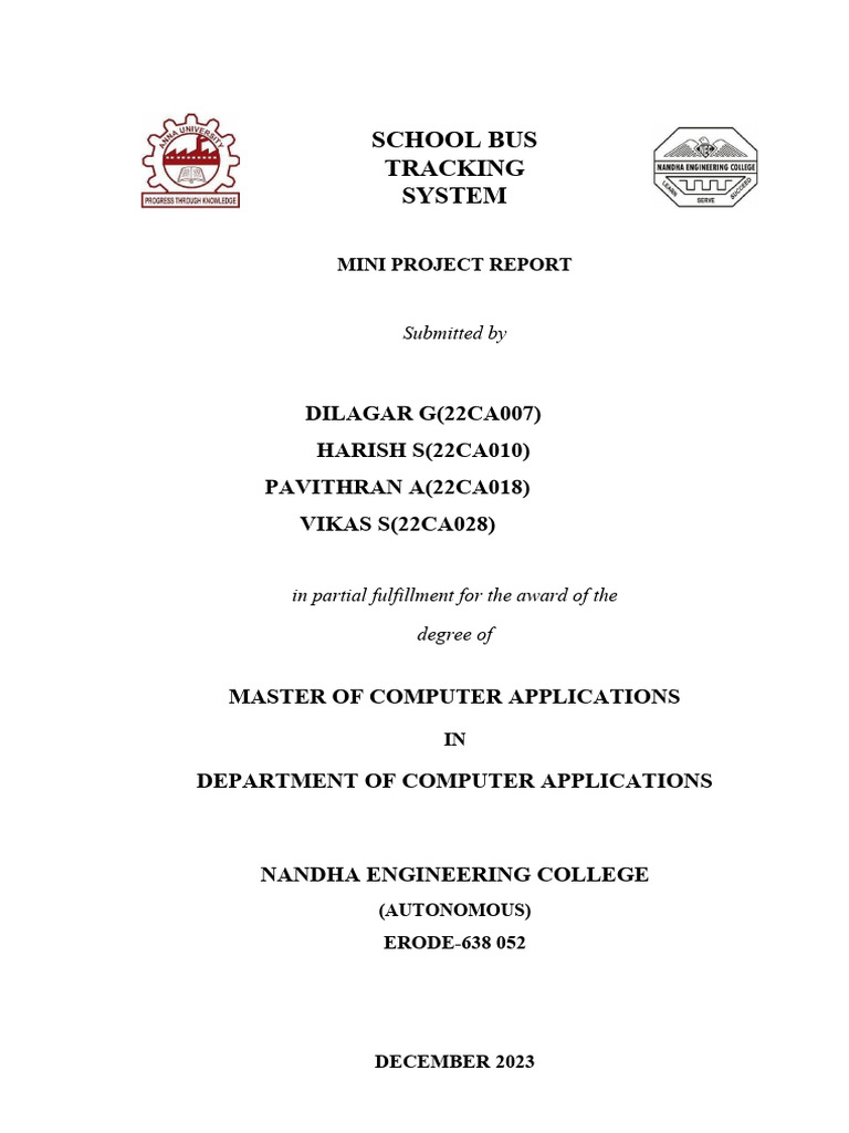 Mini Project First 4 Page | PDF | Thesis | Titles