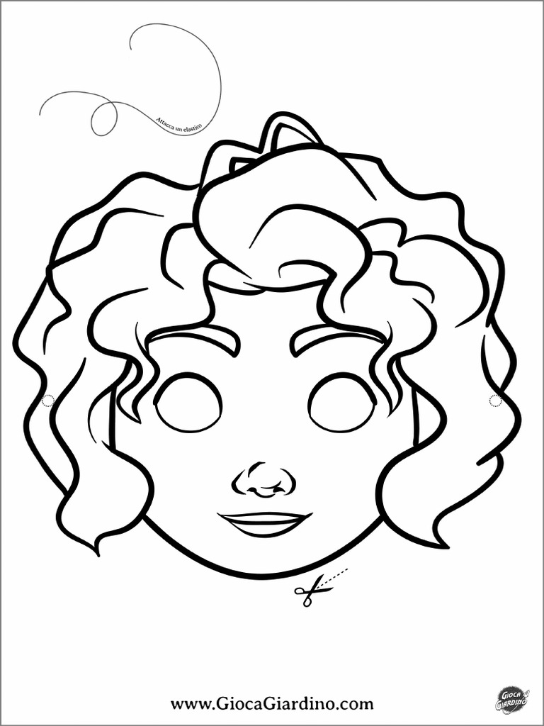 Merida Maschera Principessa Da Colorare | PDF