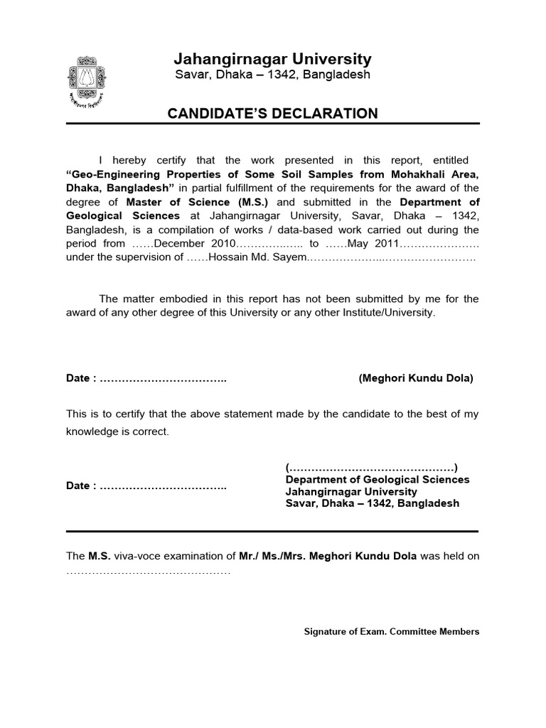 Candidate's Declaration | PDF