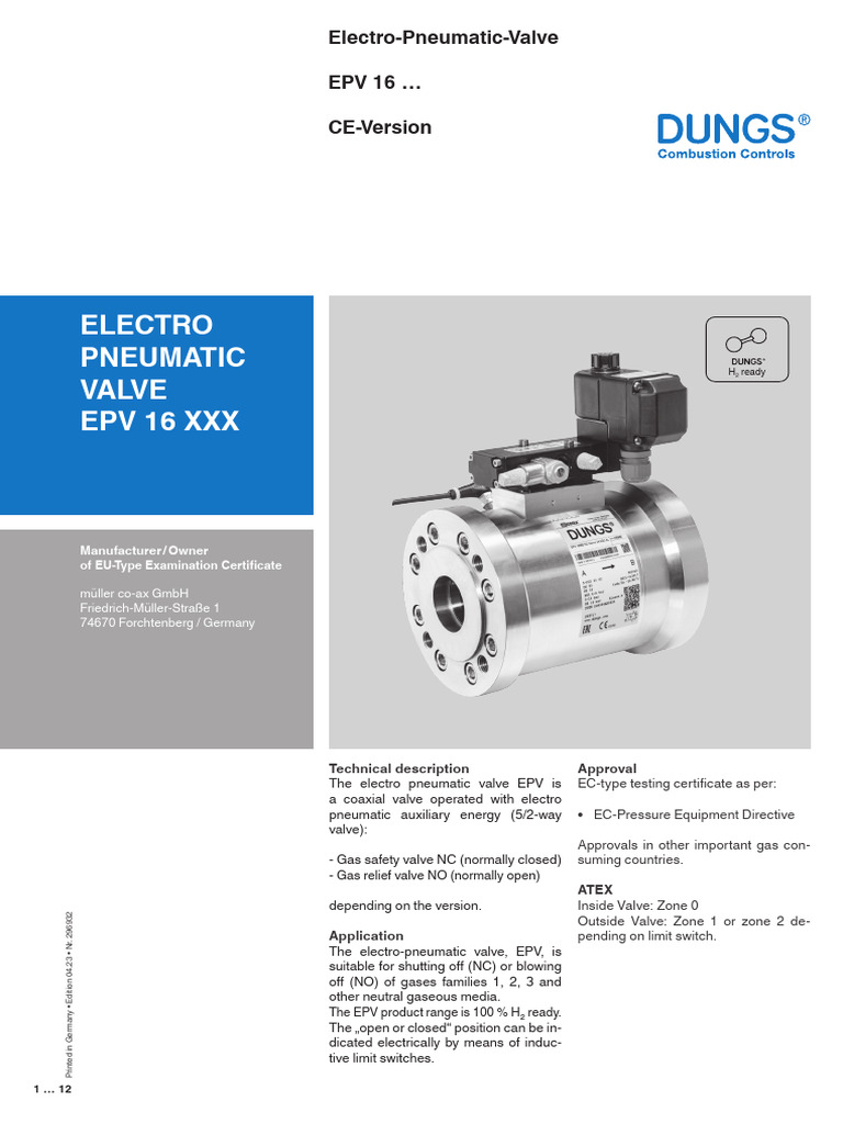 Electro-Pneumatic-Valve EPV 16 CE-Version | PDF | Valve | Bipolar Junction Transistor
