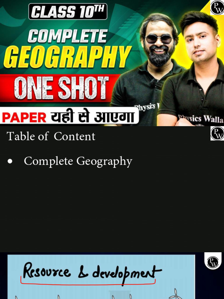 Complete Geography Marathon - Class Notes - PADAV MARATHON CLASS-10TH | PDF