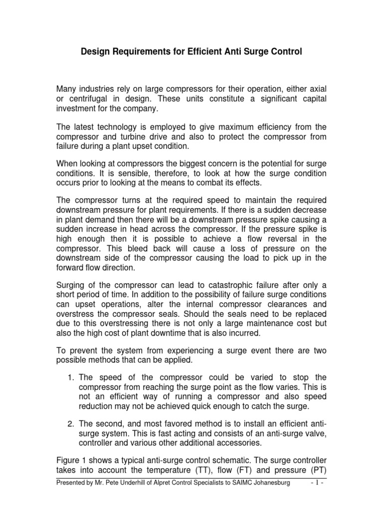 anti surge control valve | PDF | Actuator | Valve