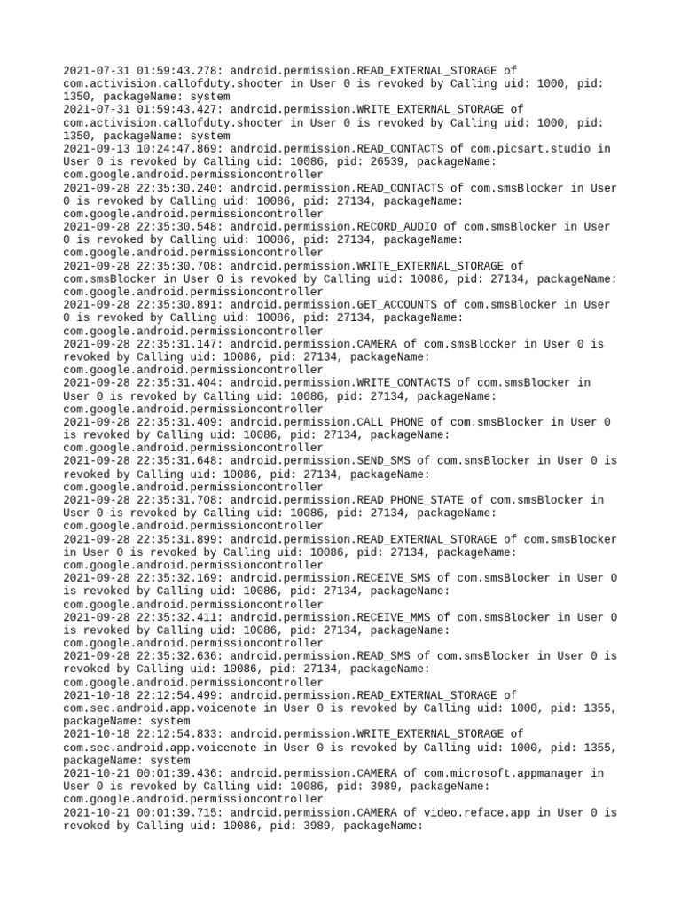 Perm Debug Info | PDF | Android (Operating System) | Proprietary Software