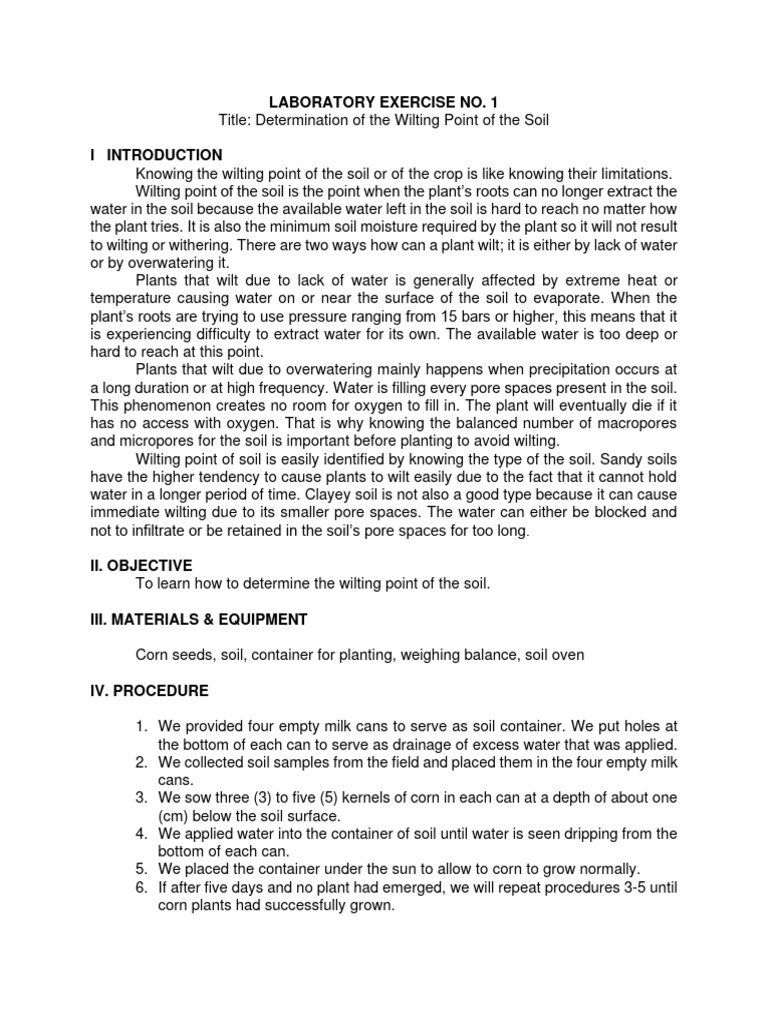 Wilting Point | Download Free PDF | Soil | Water