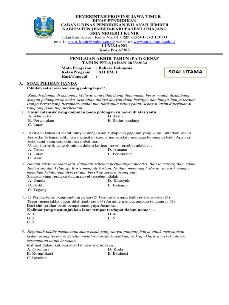 Pat Genap 2023-2024 | PDF