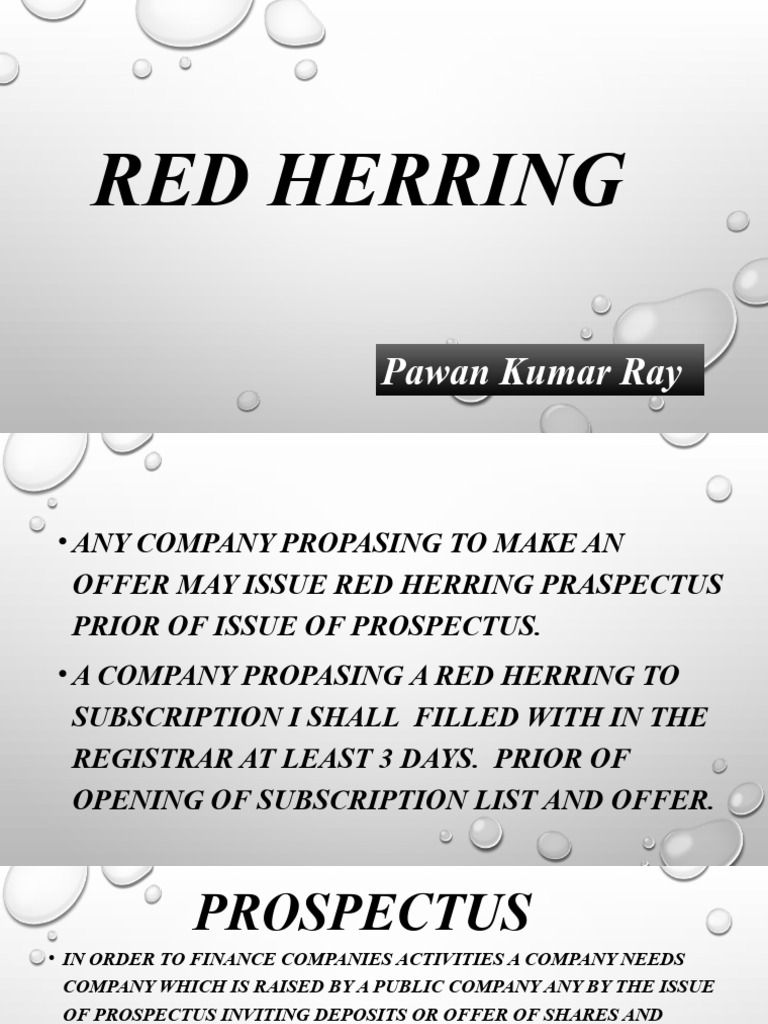 Red Herring | PDF | Prospectus (Finance) | Securities (Finance)