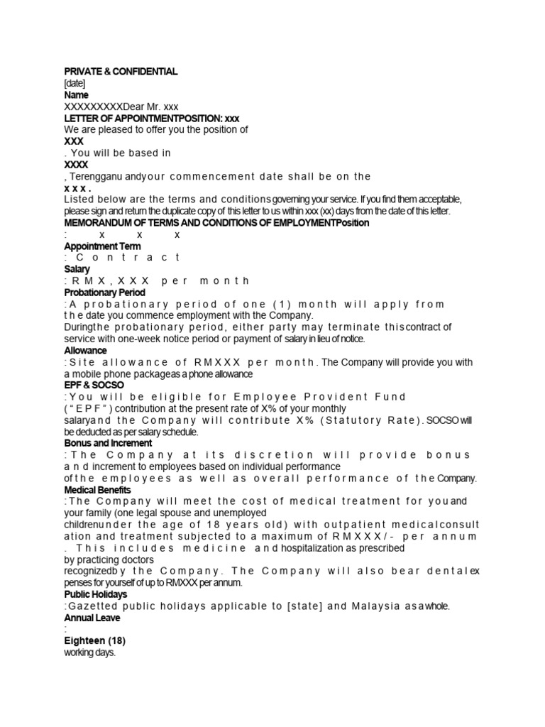 Formal Job Offer Letter Template 1 | PDF | Government | Employee Relations