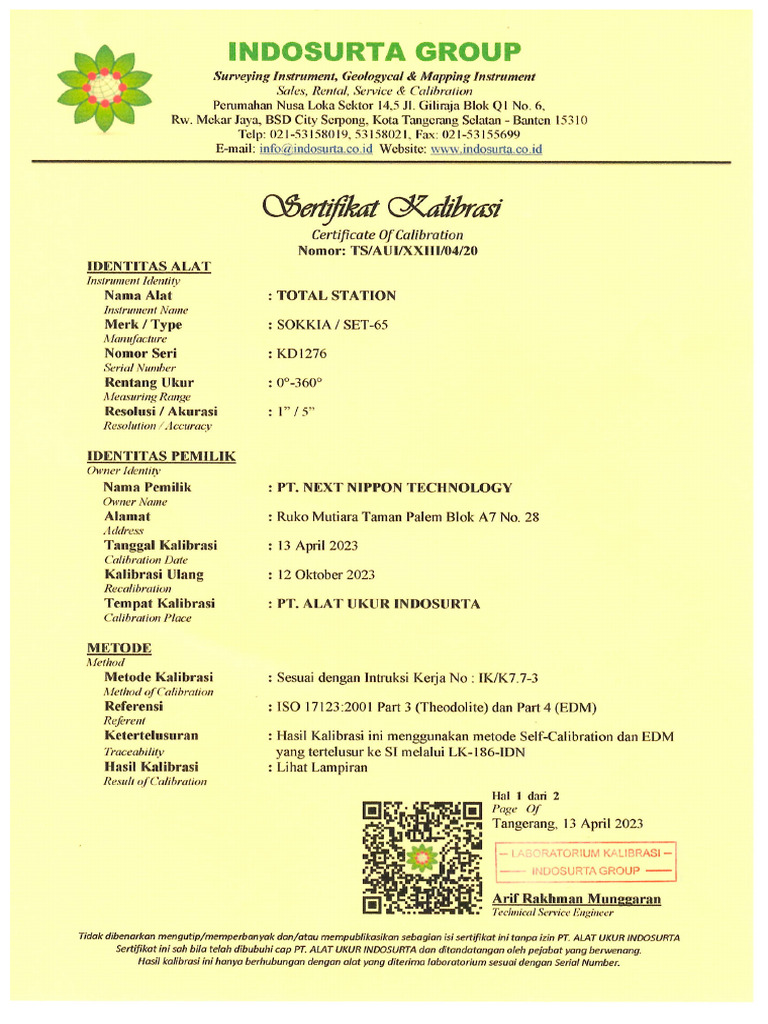 Calibration NNT (13 April 2023) | PDF