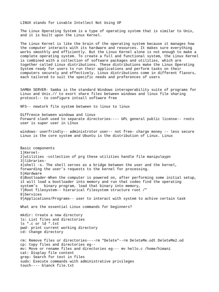 Linux Viva Questions | PDF