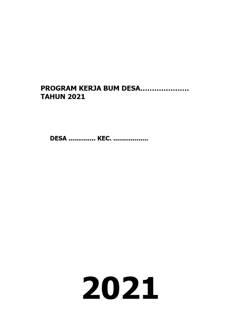 Draft Rencana Program Kerja BUM Desa 2021 | PDF | Seni