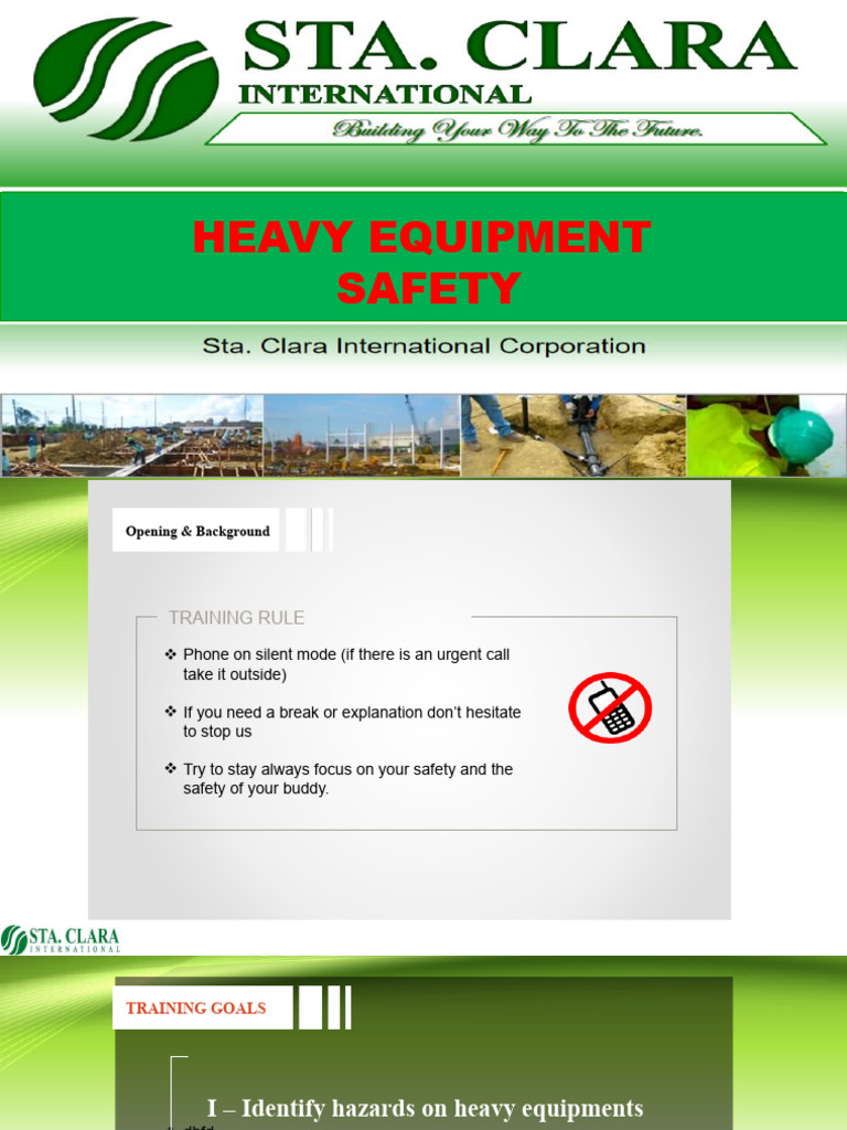 Heavy Equipment Safety Training | PDF | Personal Protective Equipment ...