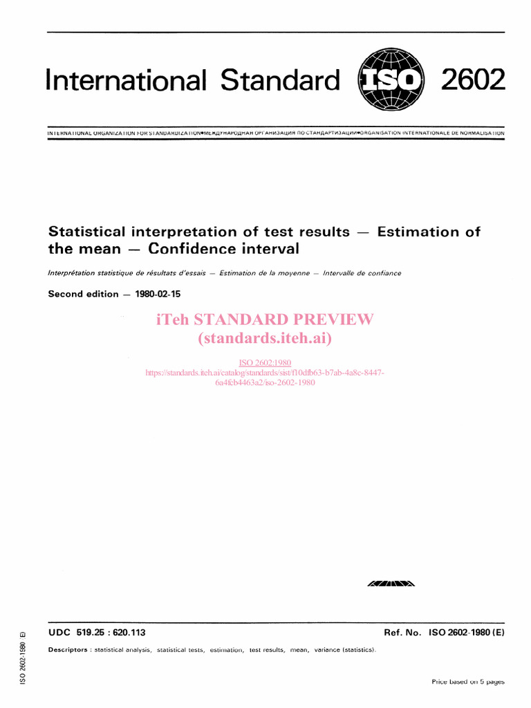 Iso 2602 1980 | PDF