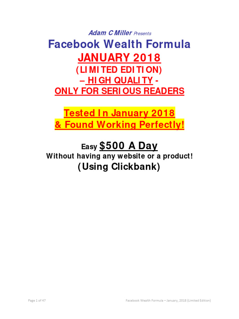 Facebook Earning Ways | PDF