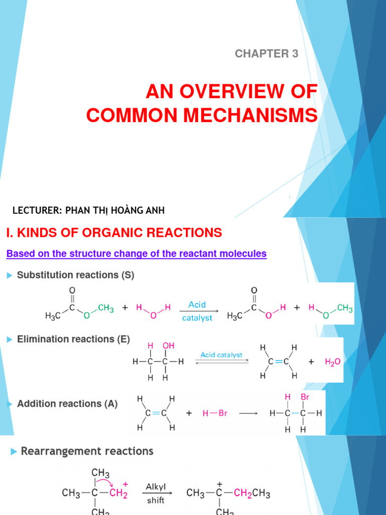 Overview of Organic Reaction Mechanisms | PDF | Chemical Reactions | Alkene