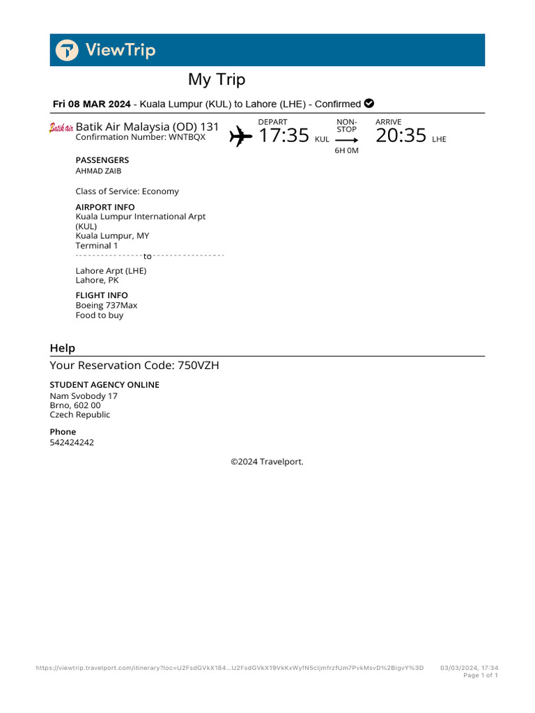 Travelport ViewTrip - My Trip PDF | PDF