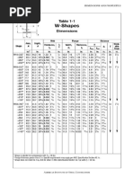 Tabla 1-1 (W Shapes) | PDF | Mechanical Engineering