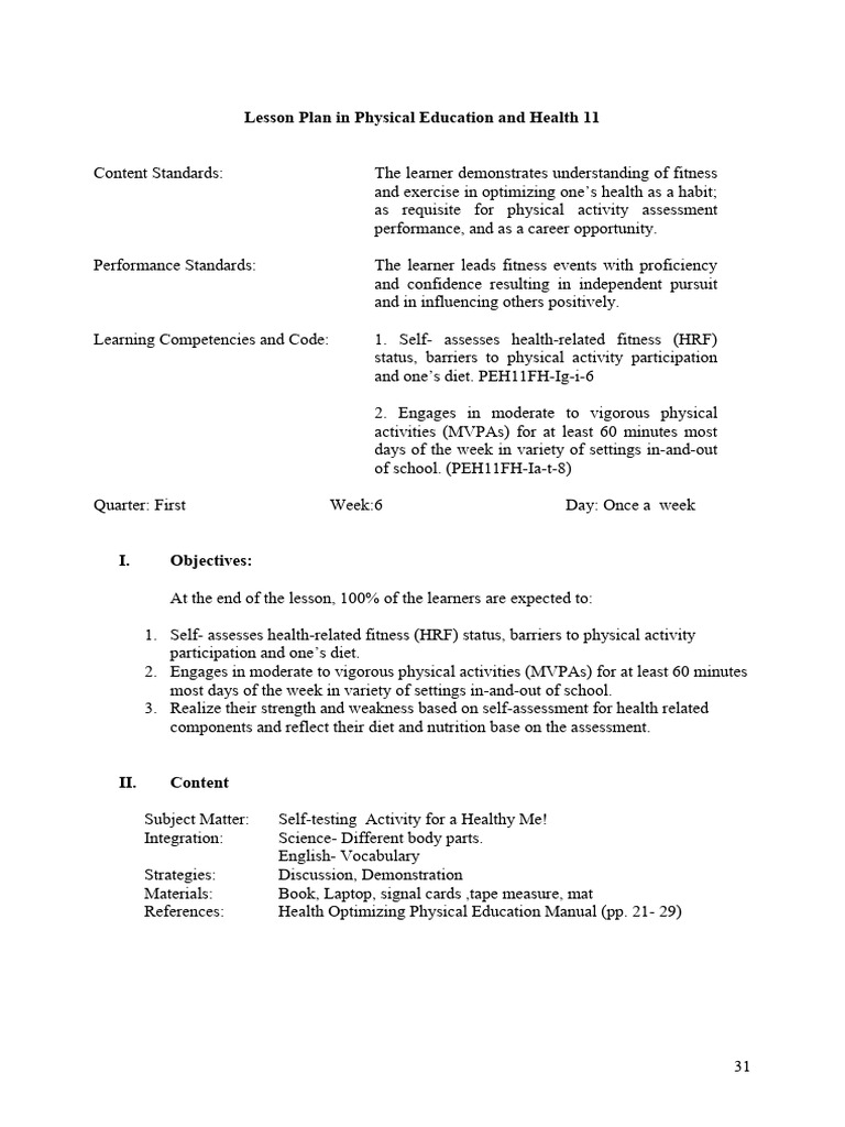 DLP-Final-Self Testing (Week 6) | PDF | Physical Fitness | Physical ...