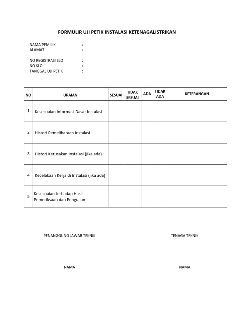 Form Uji Petik New | PDF
