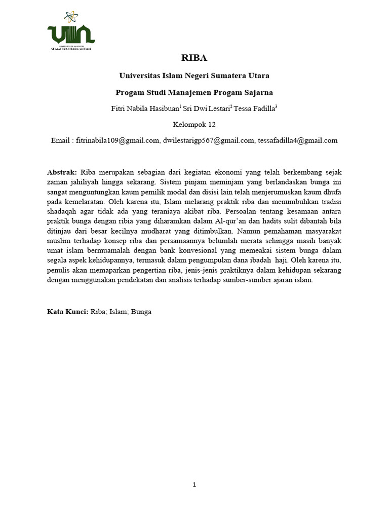 Riba Kelompok 12 Pie | PDF