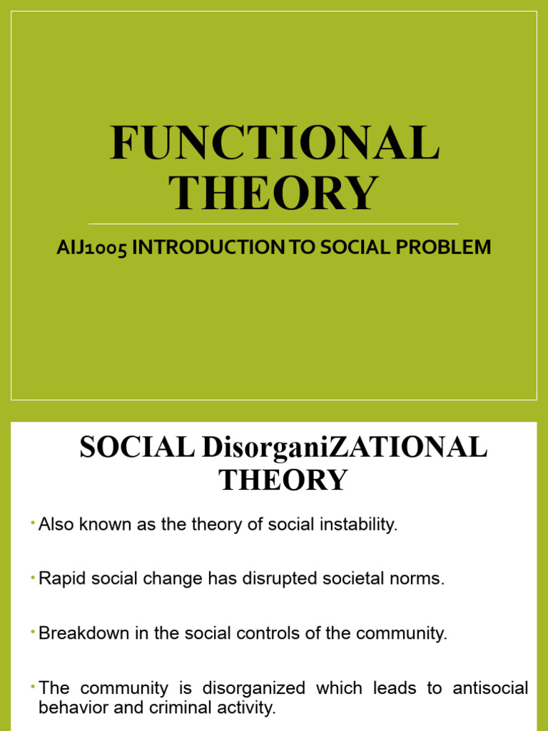 Social Disorganization Theory Explained | PDF | Deviance (Sociology ...
