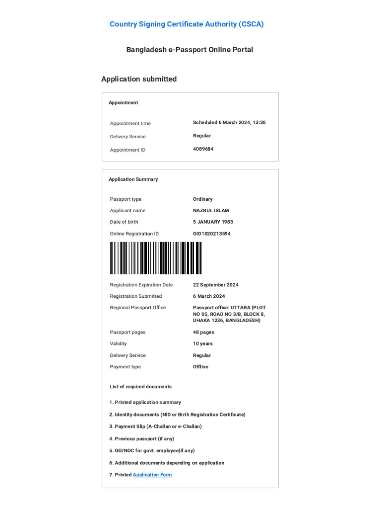 Passport Sample | PDF