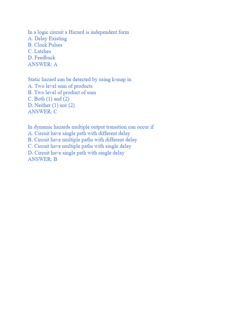 Logic Circuit Hazards and VLSI Design | PDF | Integrated Circuit | Logic Gate