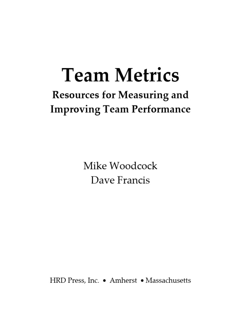 HRD Press Team Metrics Resources For Measuring and Improving Team ...