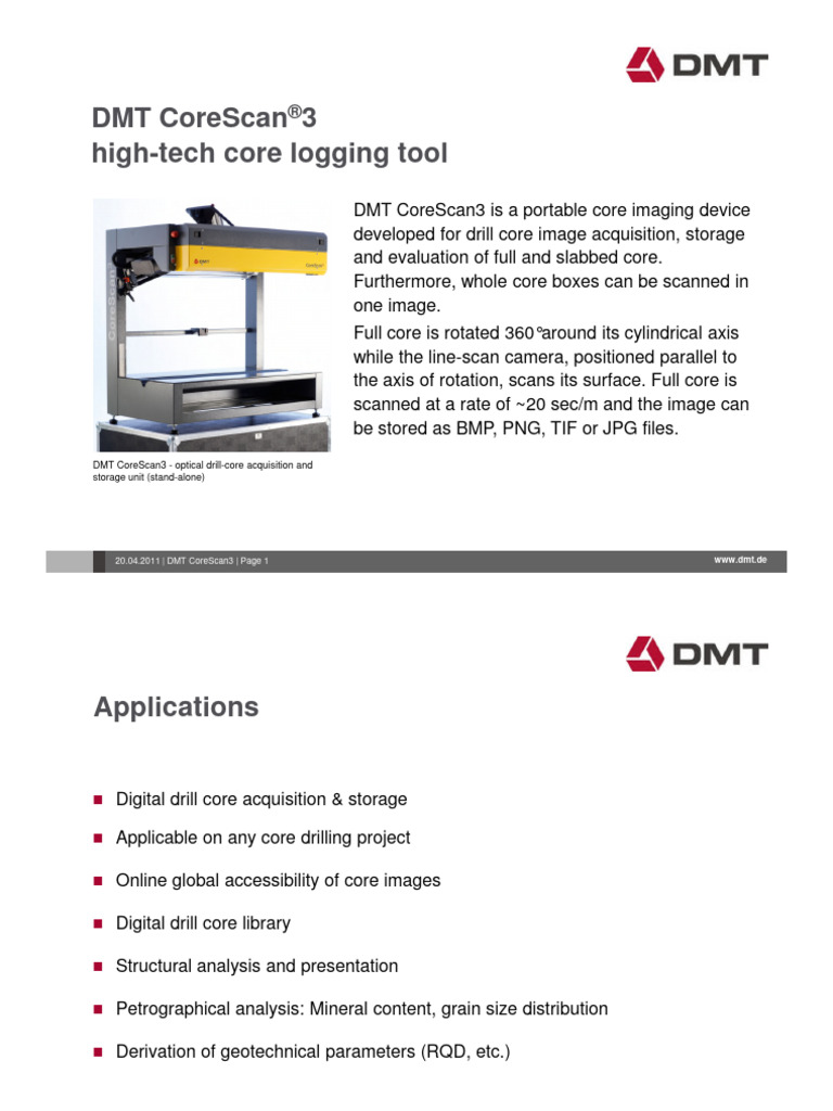 DMT CoreScan3 Info | PDF