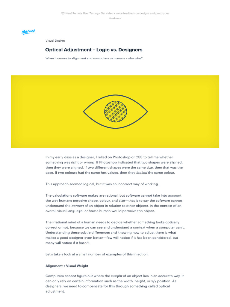 Optical Adjustment - Logic vs. Designers - Marvel - Marvel Blog | PDF ...