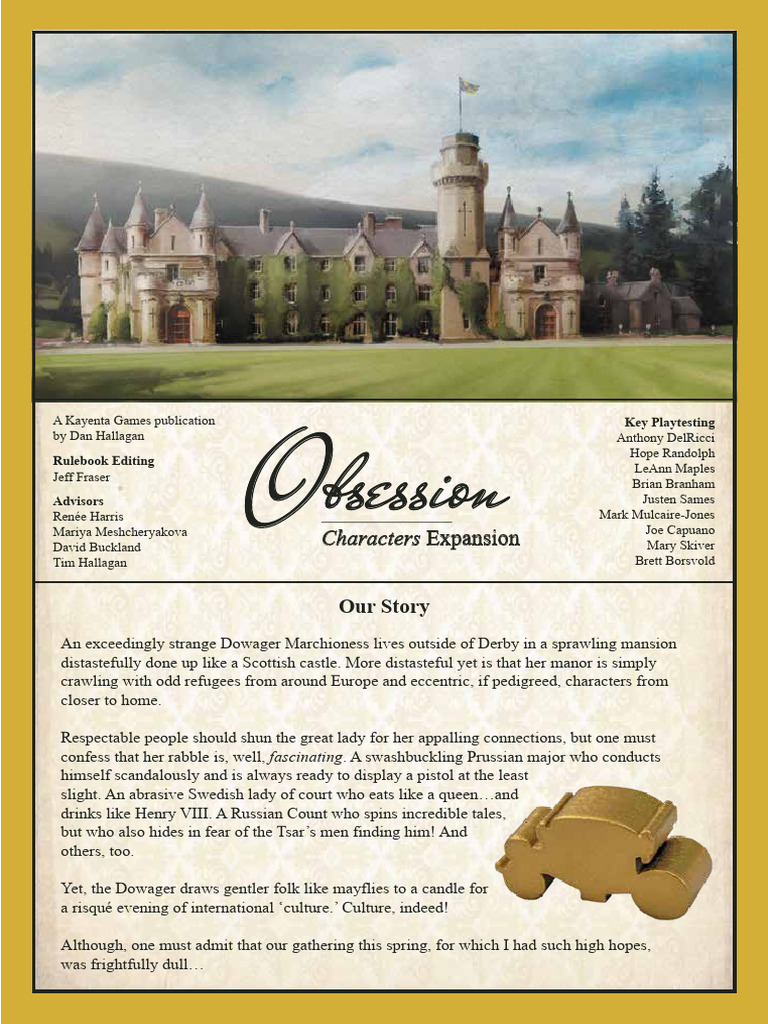 Obsession Characters Expansion Guide | PDF | Domestic Work