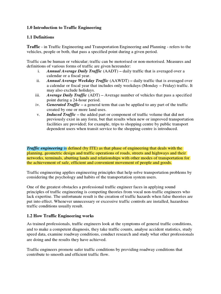 ECE 3141 Traffic Engineering Topic 1 and 2 - Introduction & Traffic | PDF | Traffic | Traffic ...