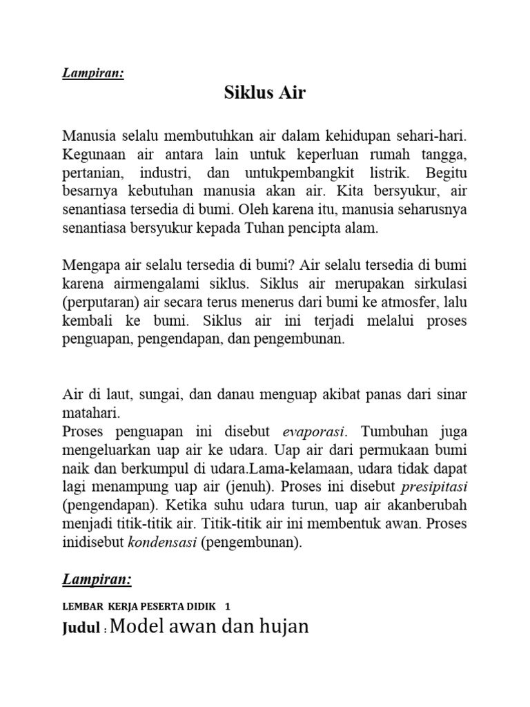 Bacaan Siklus Air | PDF | Griya & Taman | Sains & Matematika